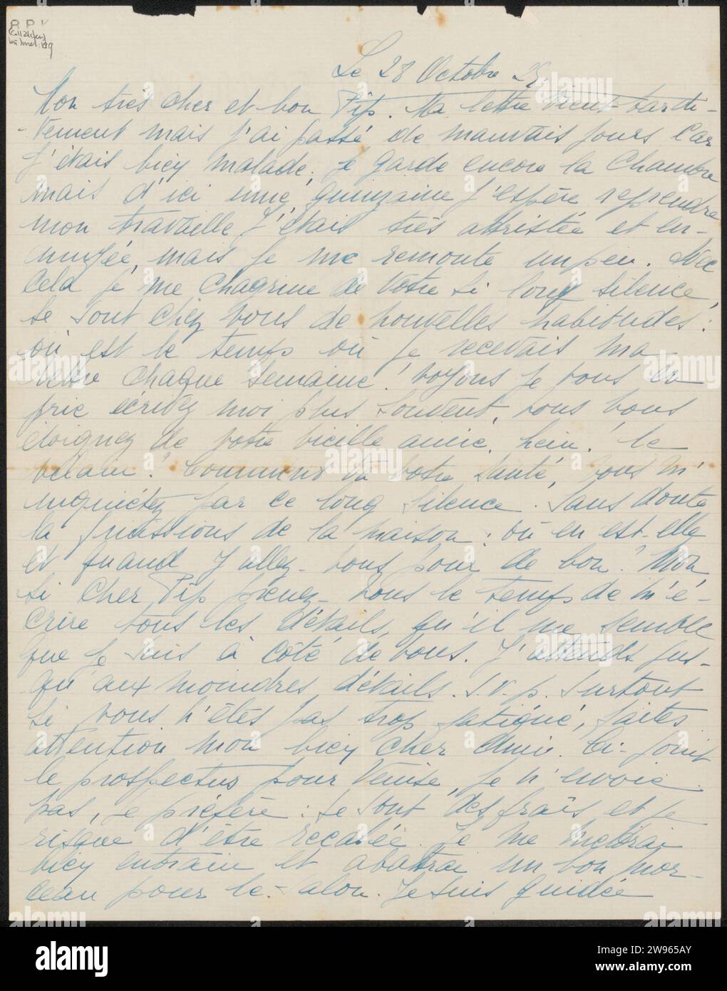 Letter to Philip Zilcken, 1925 letter Paris ink writing (processes ...