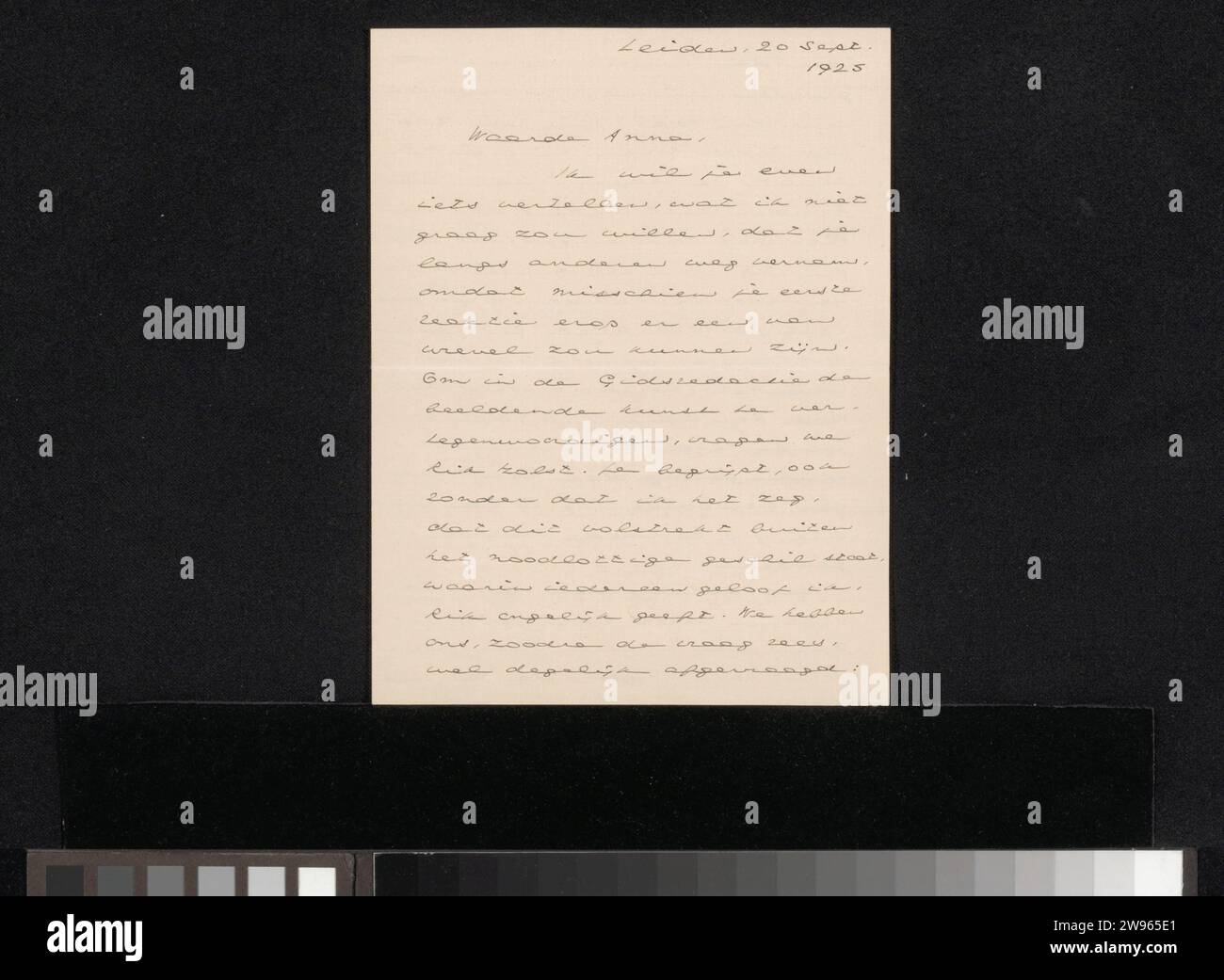 Letter to Anna Dorothea Dirks, Johan Huizinga, 1925 letter Letter ...