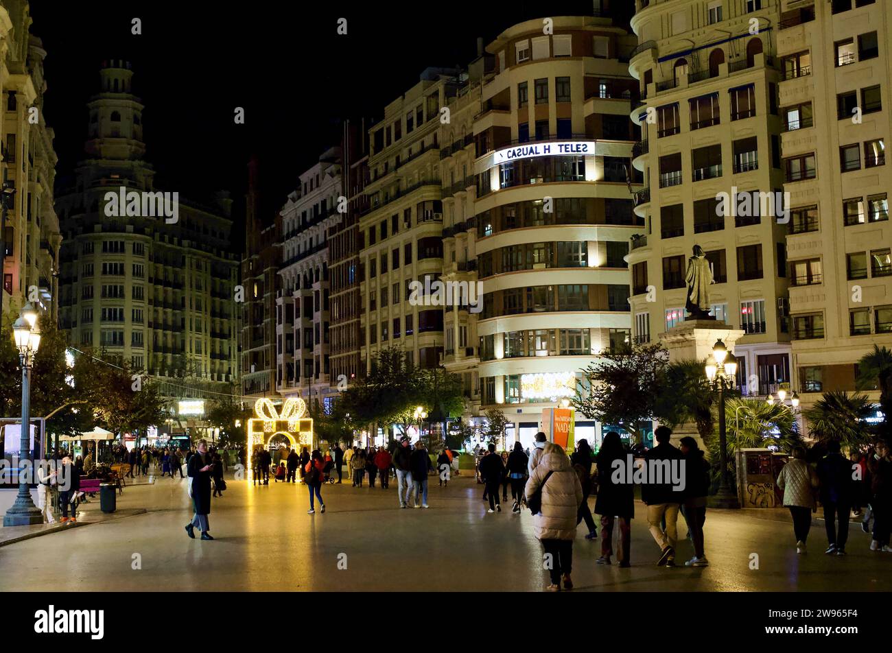 Valencia, Spain at night Stock Photo - Alamy