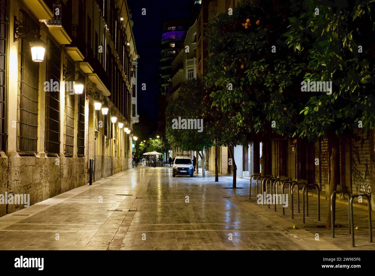 Valencia, Spain at night Stock Photo - Alamy