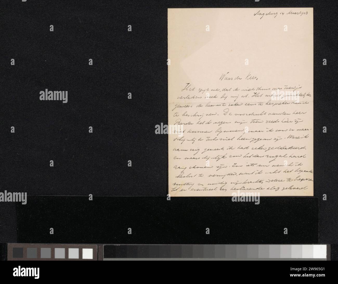 Letter to Cornelius Gerardus' t Hooft, Jan Veth, 1903 letter Augsburg ...