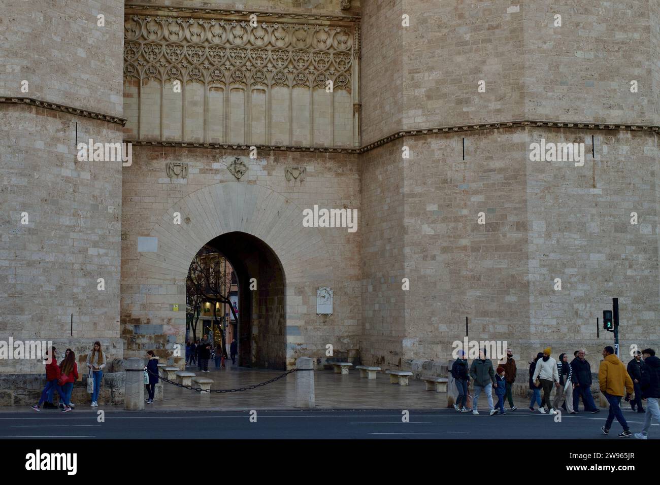 Valencia night city gate hi-res stock photography and images - Alamy