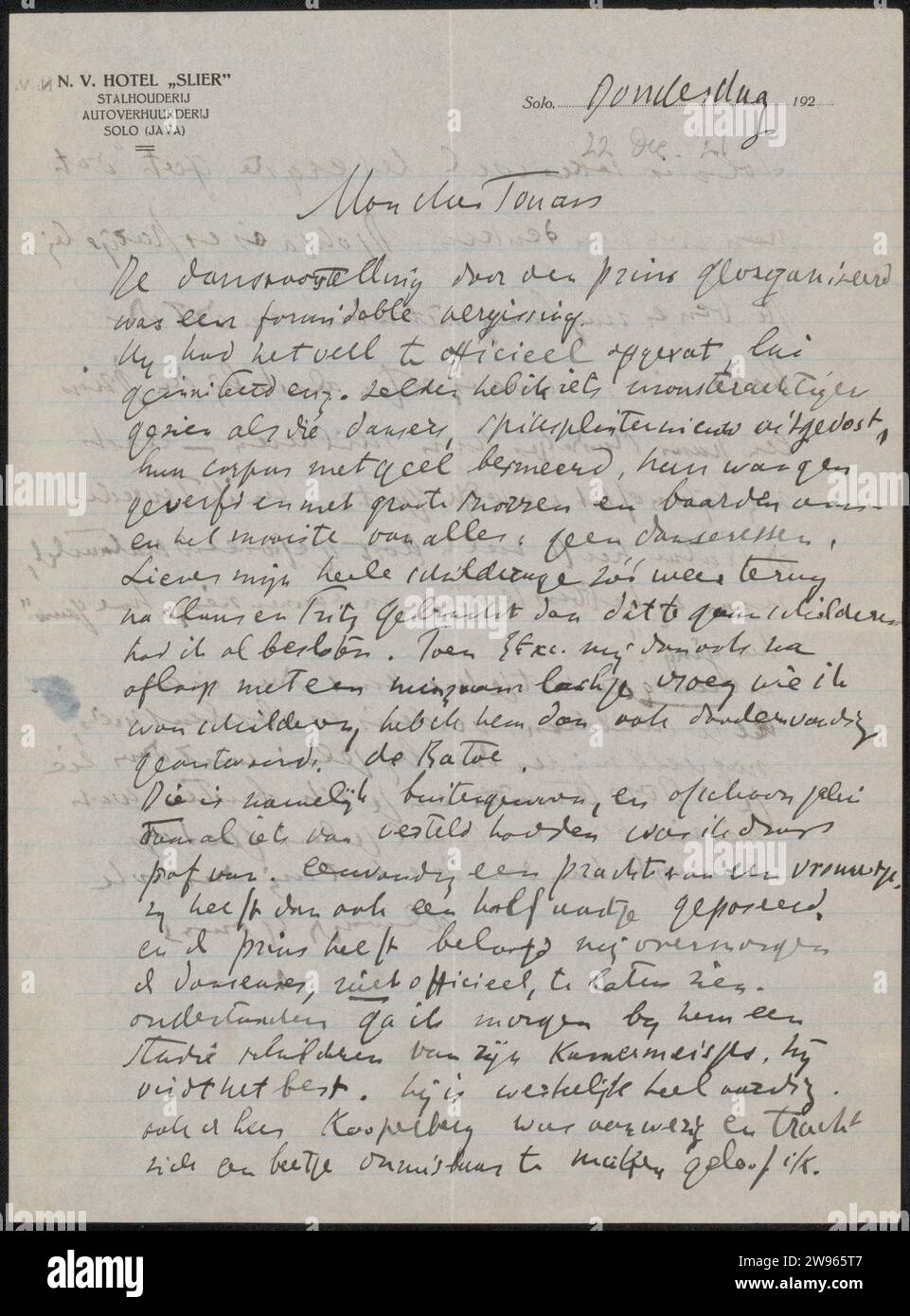 Letter to Anna Dorothe Dirks and Jan Veth, Isaac Israels, 1920 - 1925 ...