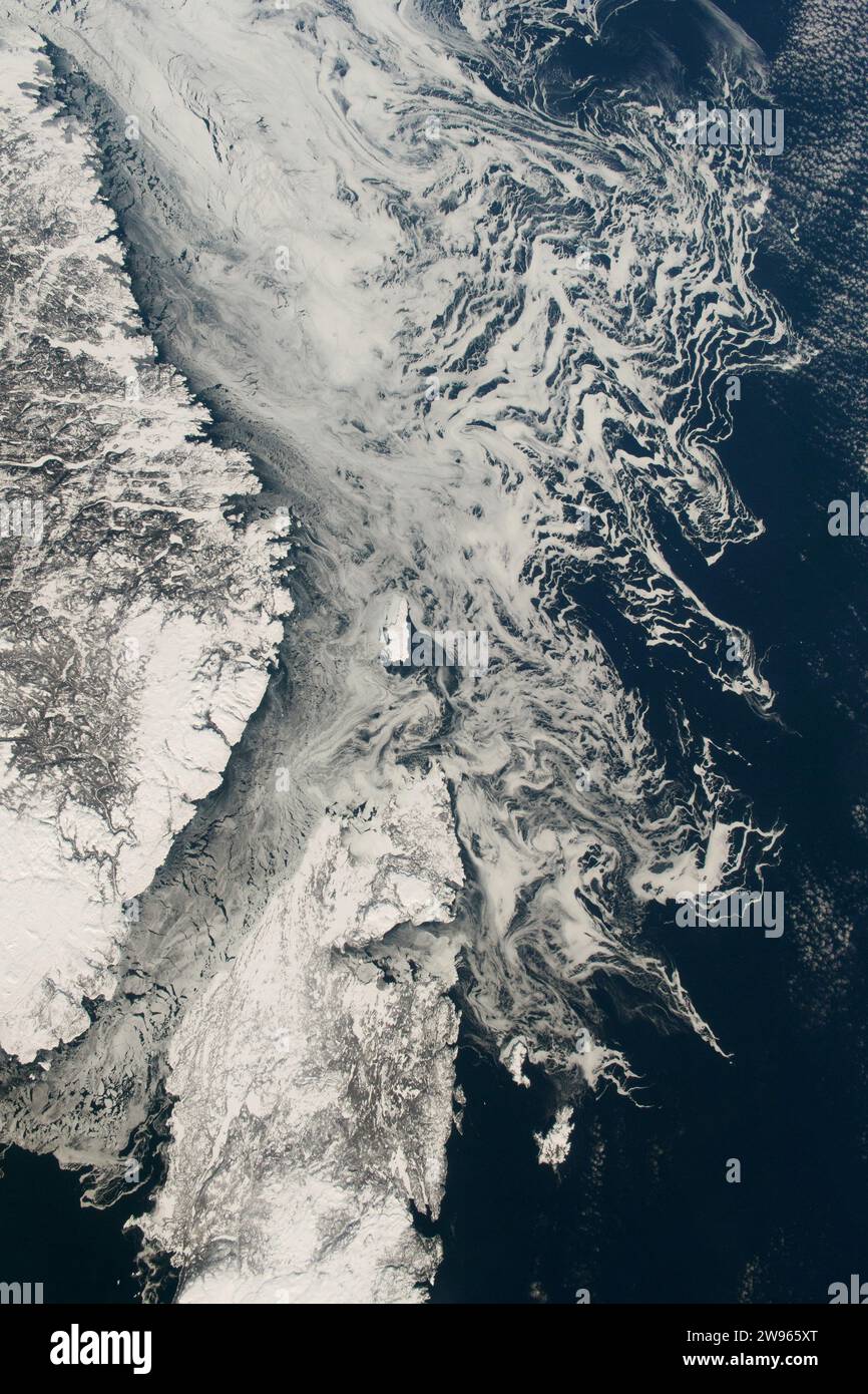 Aerial of sea ice off Labrador and Newfoundland Stock Photo - Alamy