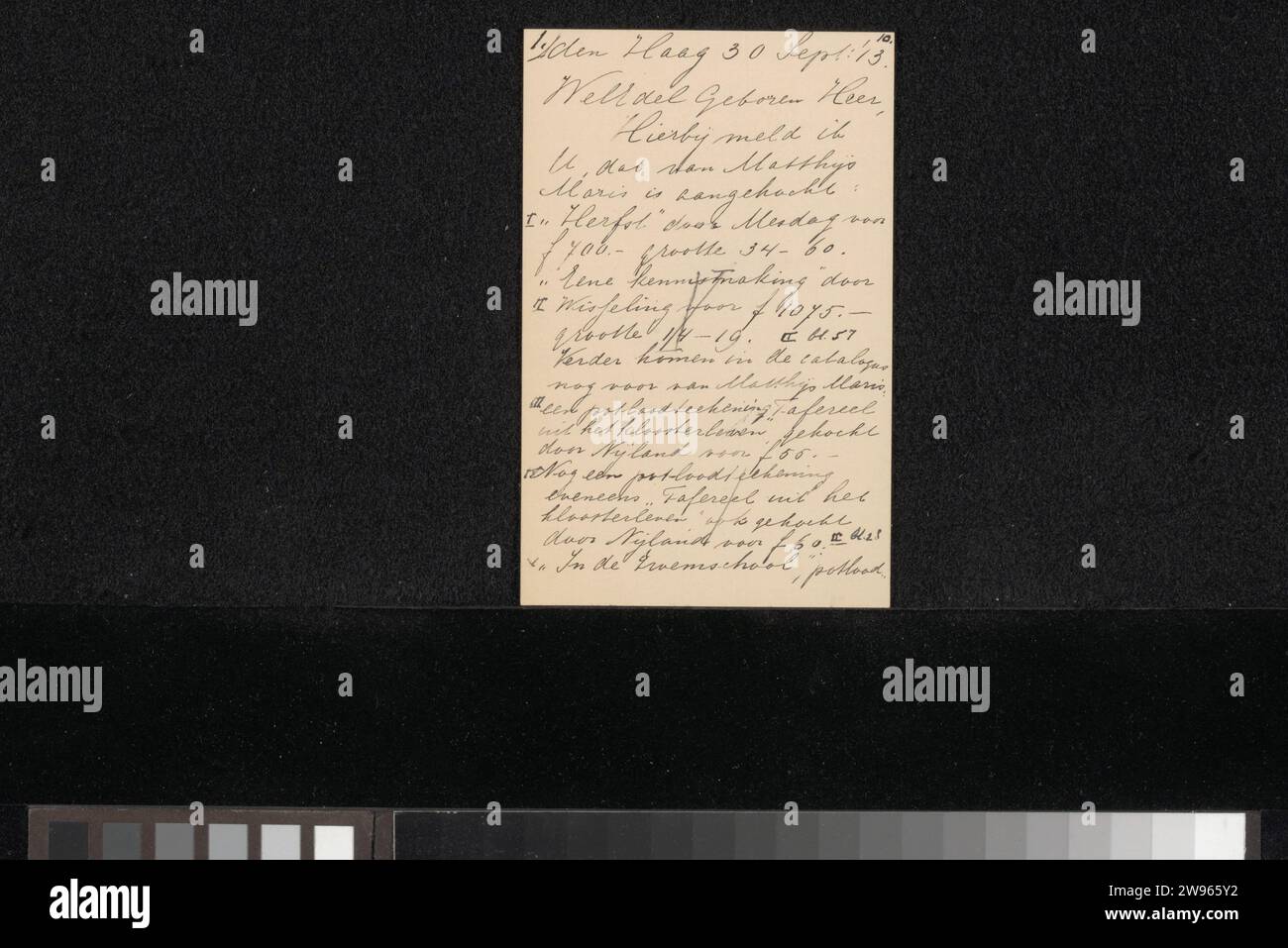 Letter to Pieter Haverkorn van Rijsewijk, Fridolina Johanna Barbara ...