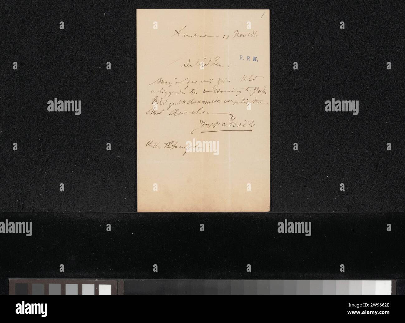 Letter to Frans Buffa and Sons, Joseph Israëls, 1867 letter Amsterdam ...