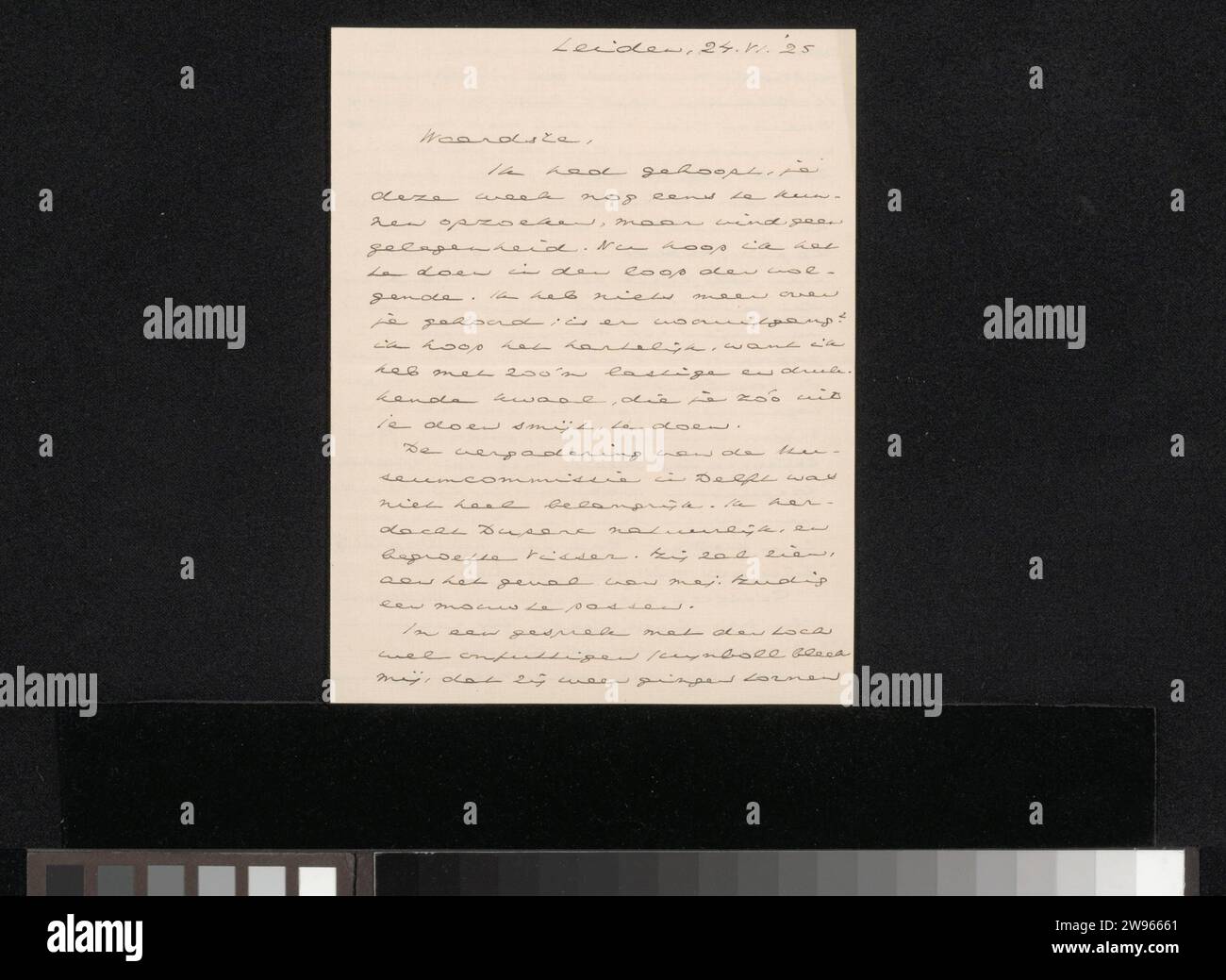 Letter to Jan Veth, Johan Huizinga, 1925 letter Leiden paper. ink ...