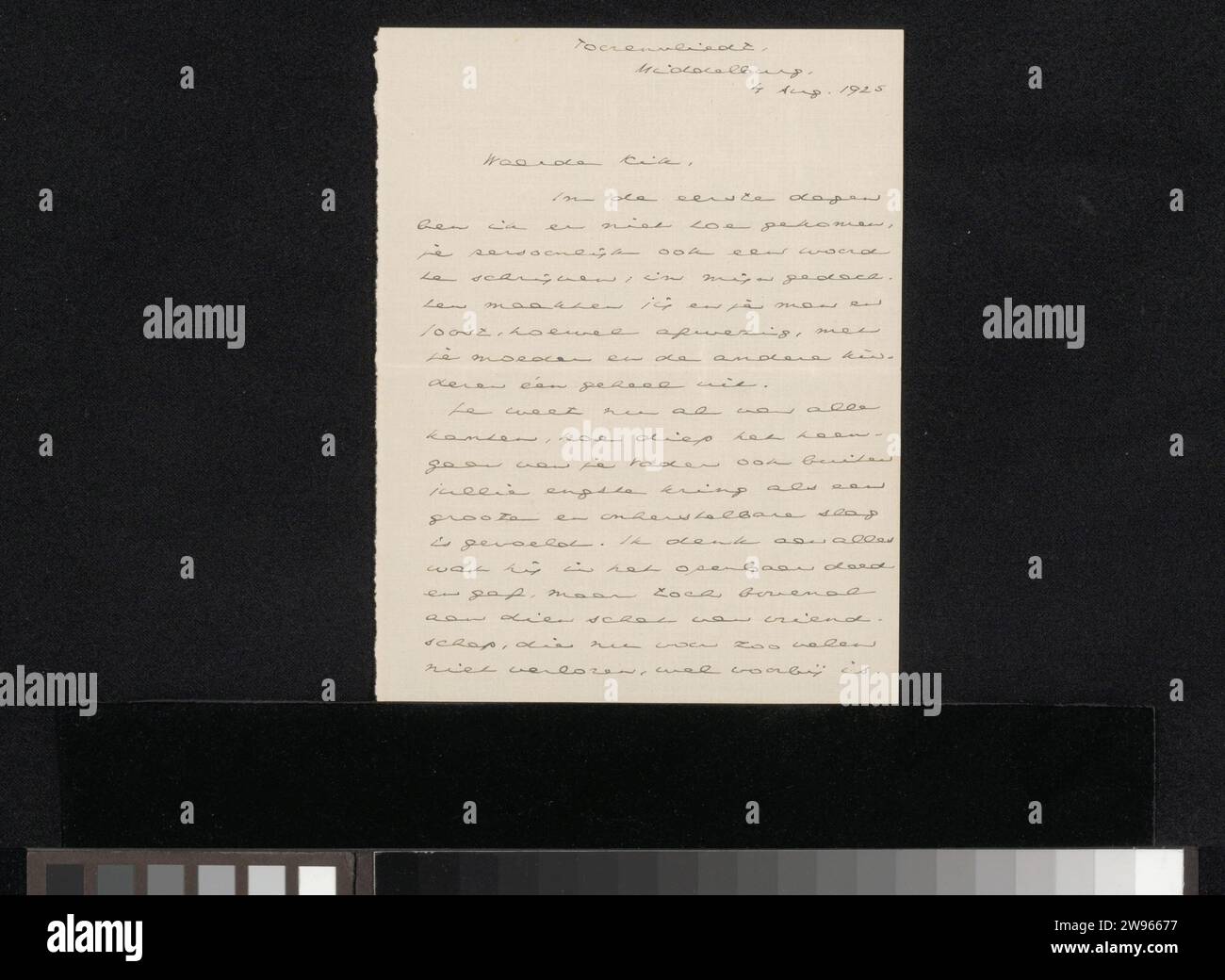 Letter to Saskia Delprat-Veth, Johan Huizinga, 1925 letter Middelburg ...