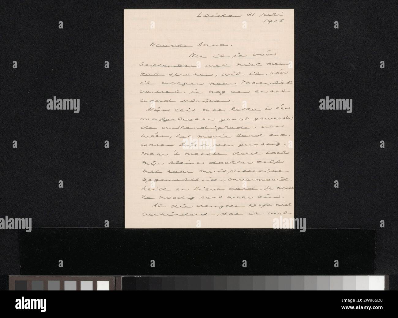 Letter to Anna Dorothea Dirks, Johan Huizinga, 1925 letter Leiden paper ...