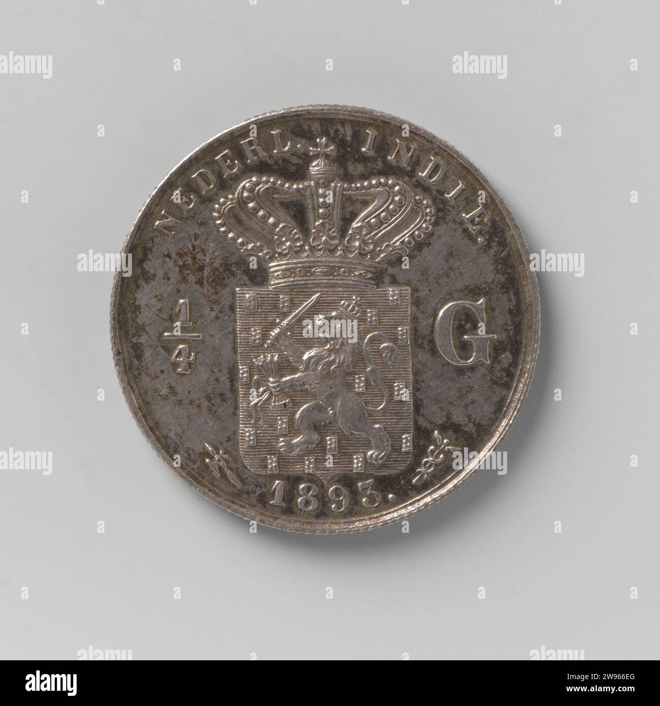 1/4 guilders of the Dutch East Indies, 1893, Wilhelmina (Queen of the ...