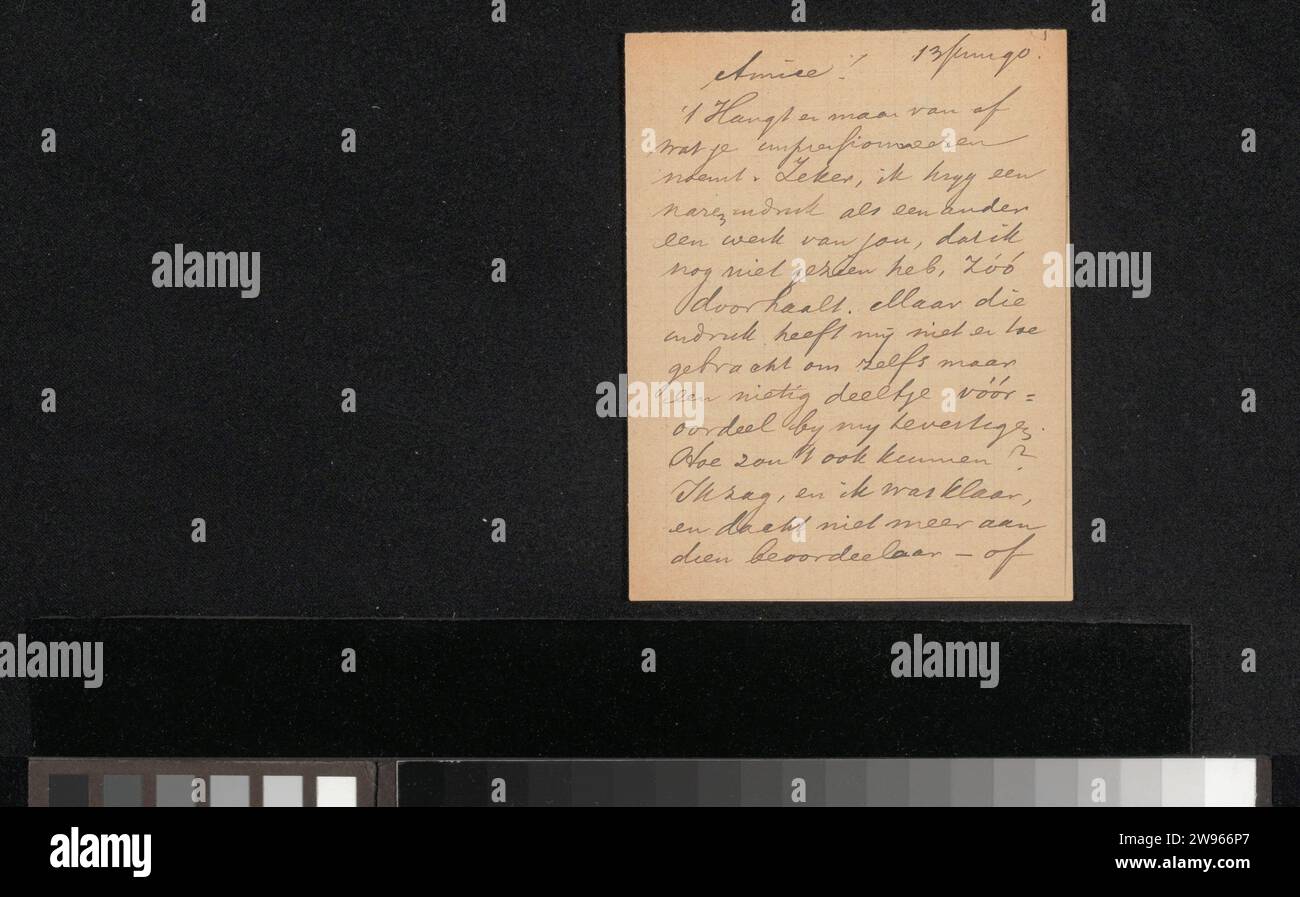 Letter to Jan Veth, M.C. Lebret, 1890 letter ink writing (processes ...