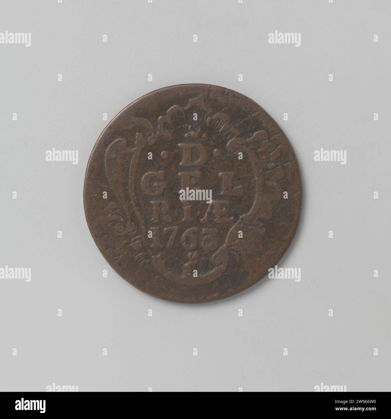 GELDERSE GENT, 1763, Province of Gelderland, 1763 coin Copper mint ...