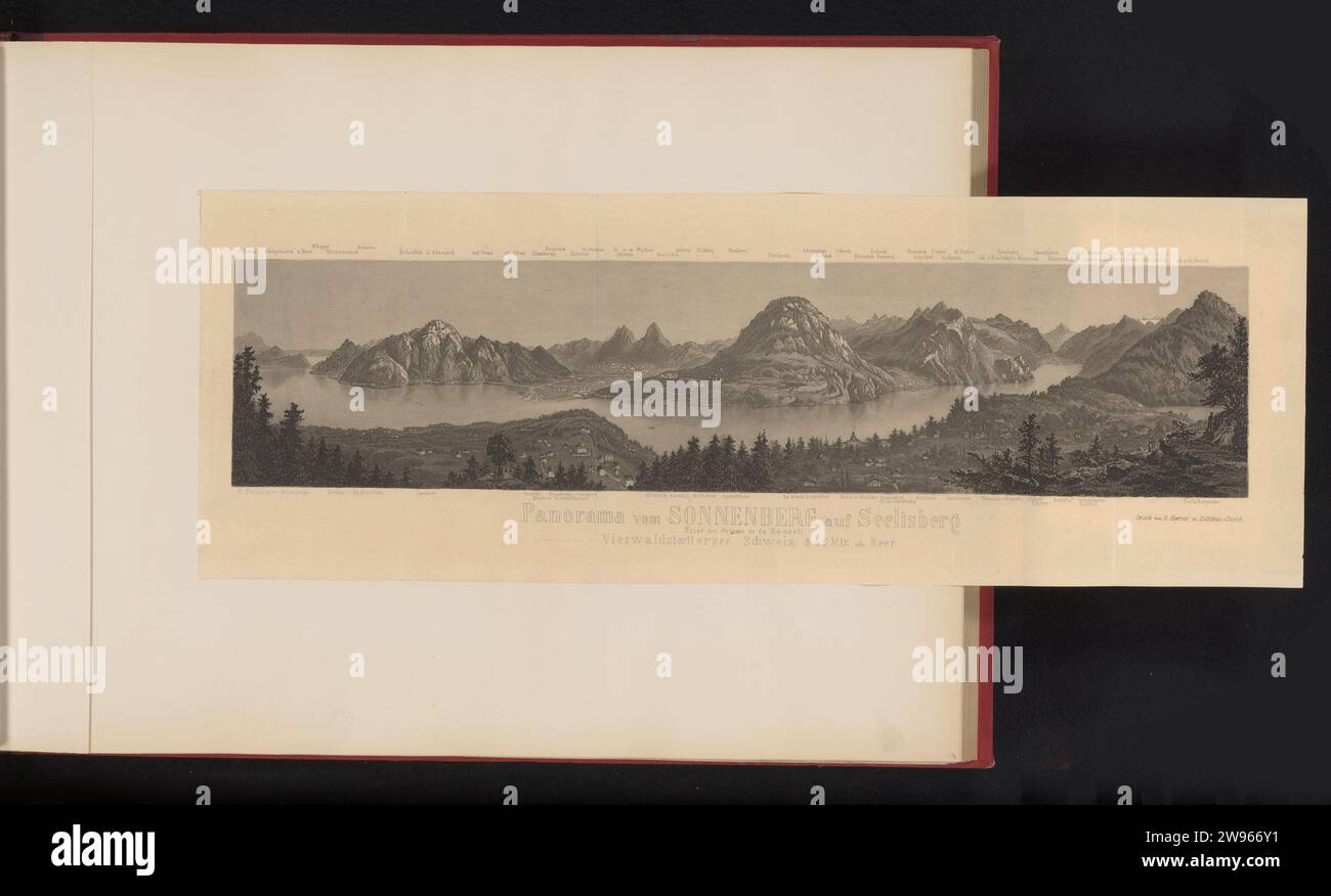 Panorama of the Urnersee with surrounding towns and villages, Heinrich ...