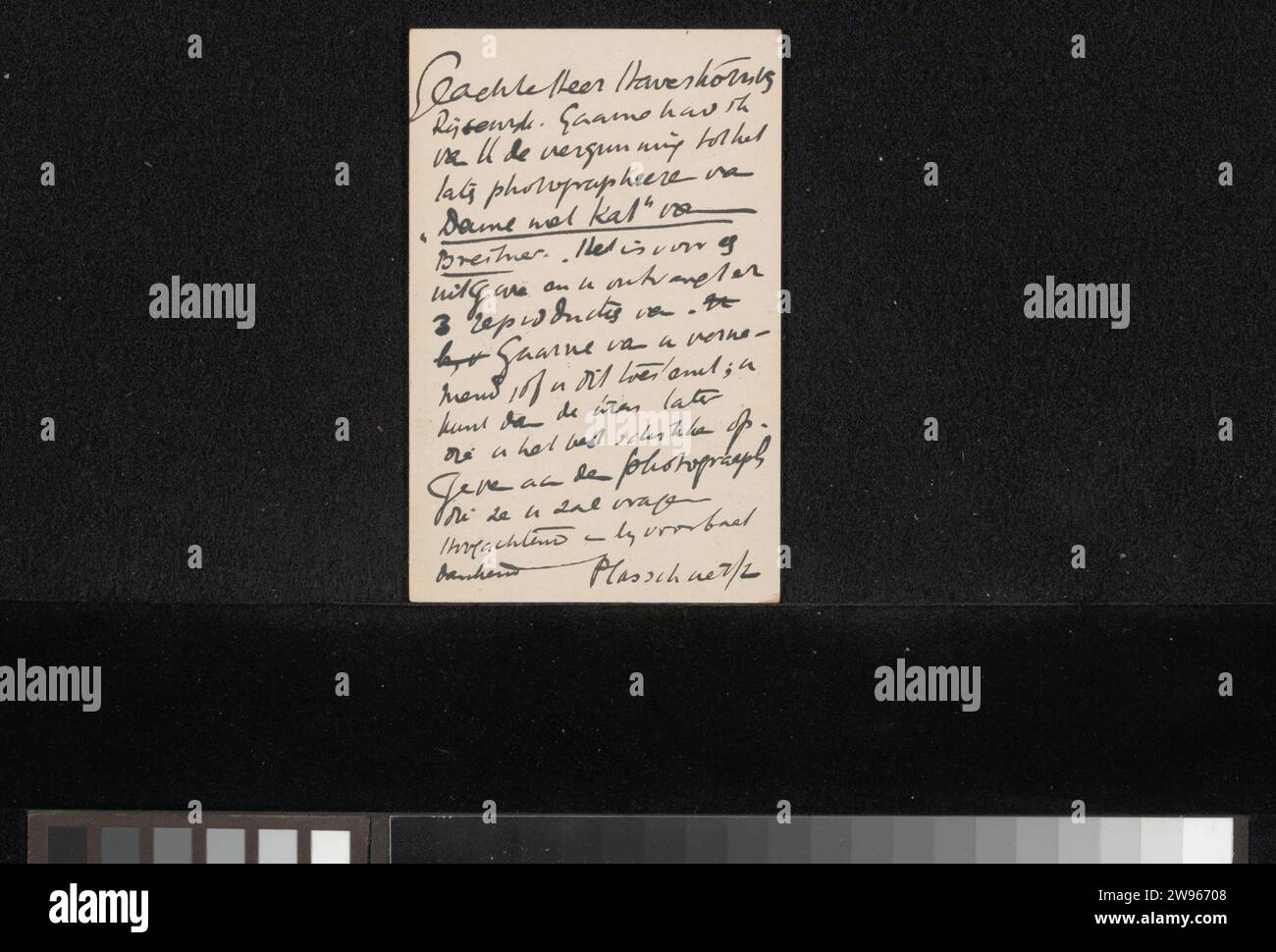 Postcard to Pieter Haverkorn van Rijsewijk, Albert Plasschaert, 1910 ...