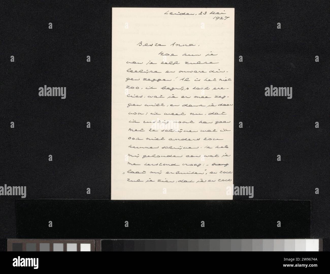 Letter to Anna Dorothea Dirks, Johan Huizinga, 1927 letter Leiden paper ...