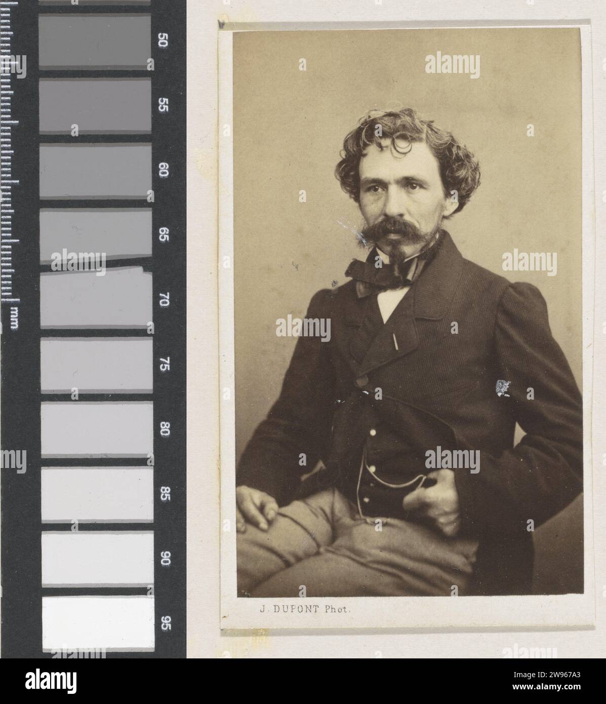 Portrait of the painter Jozeph Lies, semi -figure, Joseph Dupont, 1861 ...