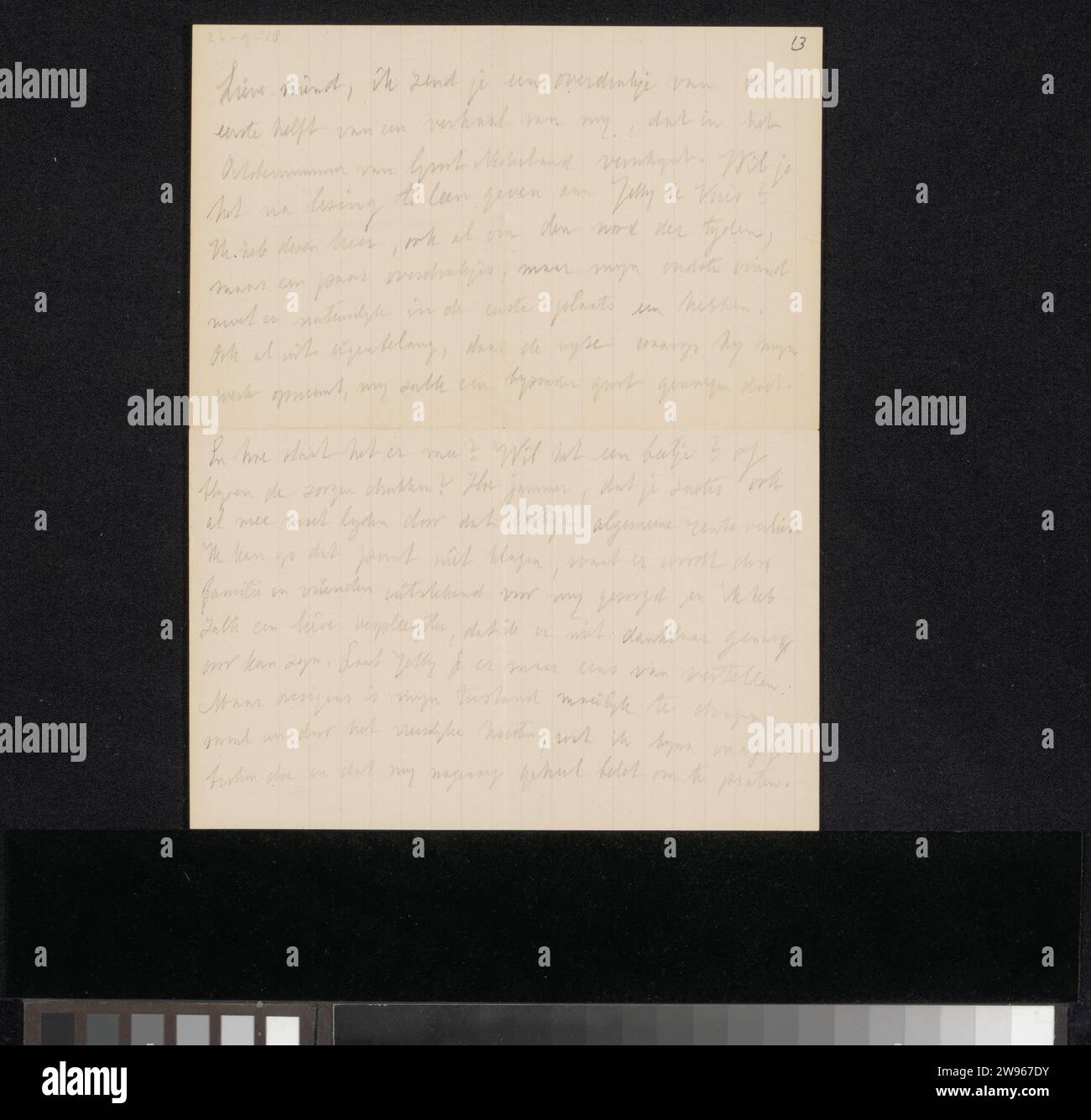 BRIEF AAN PASS ALEBE, Wally Moes, 1918 letter pencil writing (processes ...