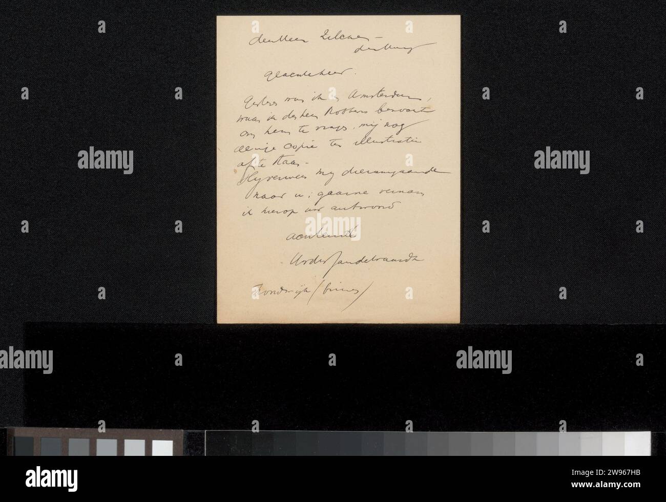 Letter to Philip Zilcken, Jan de Waardt, 1881 - 1909 letter Noordwijk ...