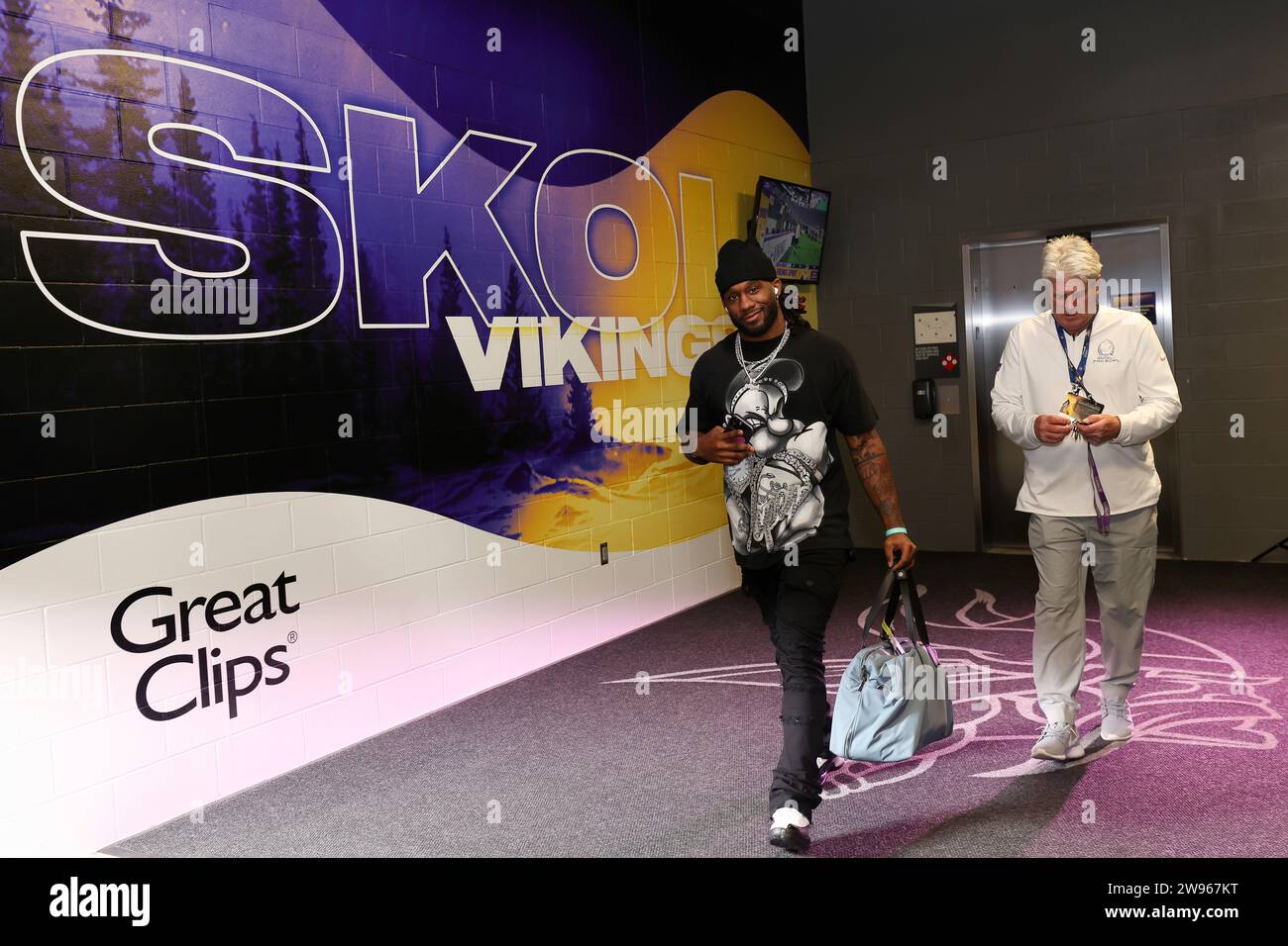 Minnesota Vikings running back Alexander Mattison arrives at U.S. Bank ...