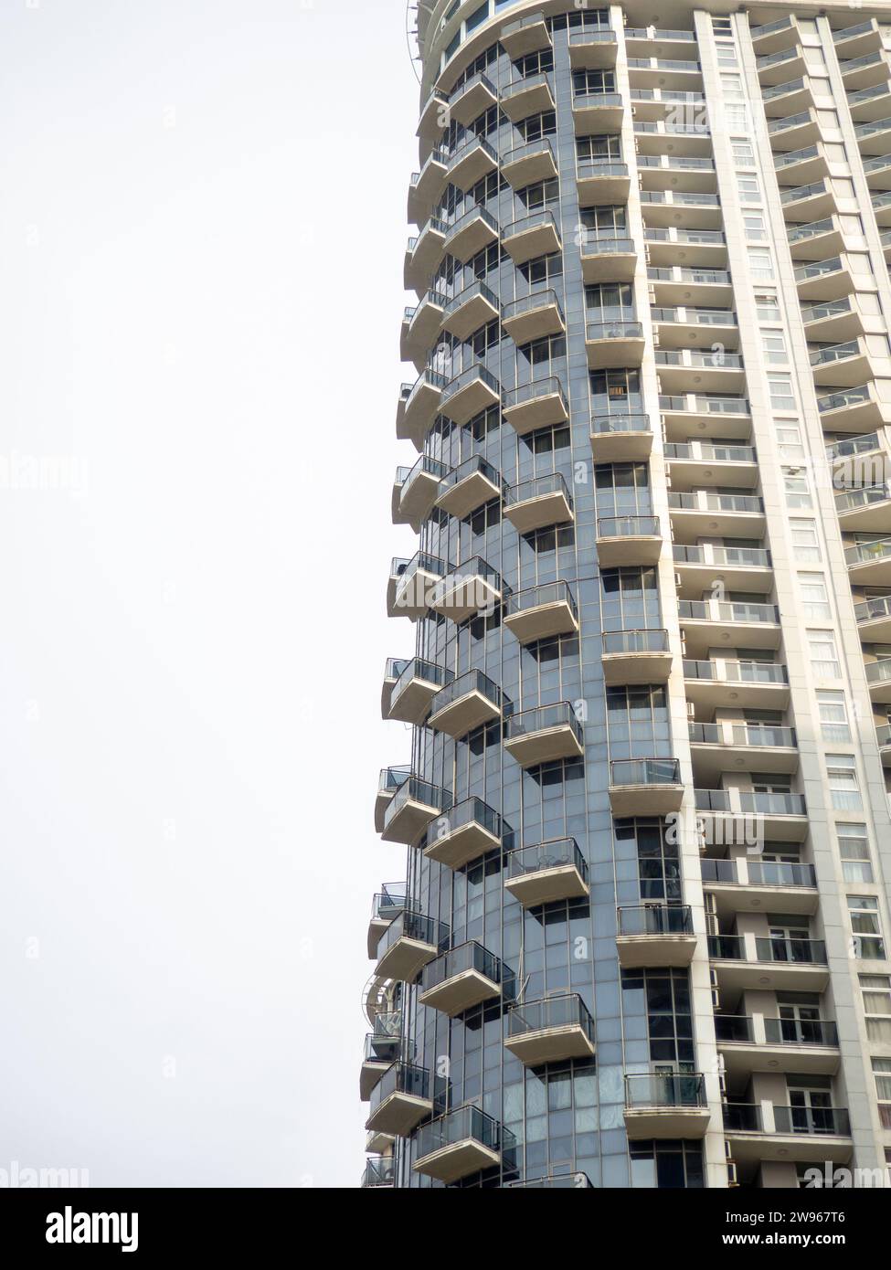 Modern urban infrastructure. Houses in Batumi. Tall buildings for ...