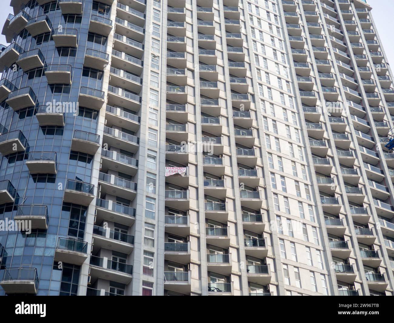 Modern urban infrastructure. Houses in Batumi. Tall buildings for ...