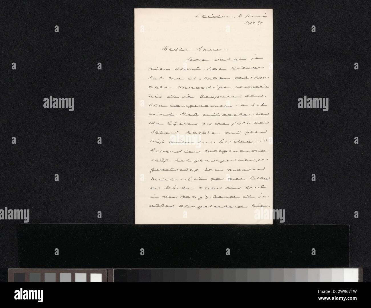 Letter to Anna Dorothea Dirks, Johan Huizinga, 1927 letter Leiden paper ...