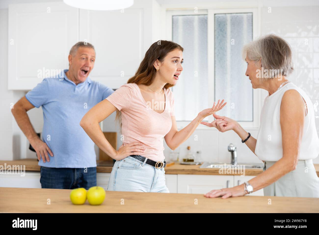 Lecturing old woman hi-res stock photography and images - Alamy