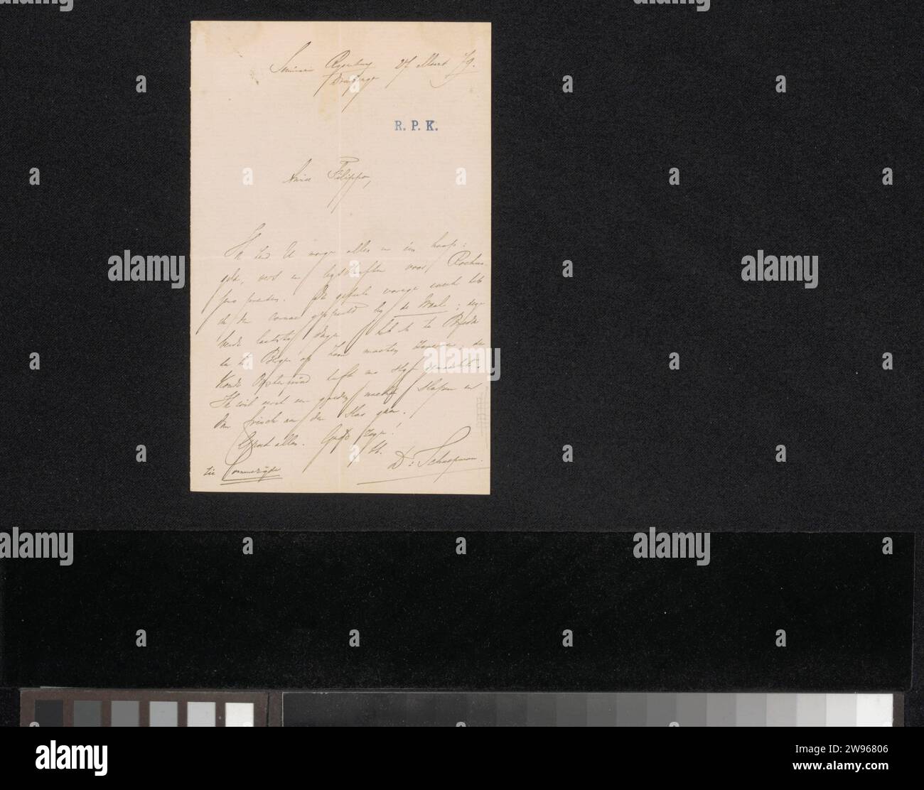 Letter to Filippo Tessaro, Herman Johannes Aloysius Maria Schaepman ...