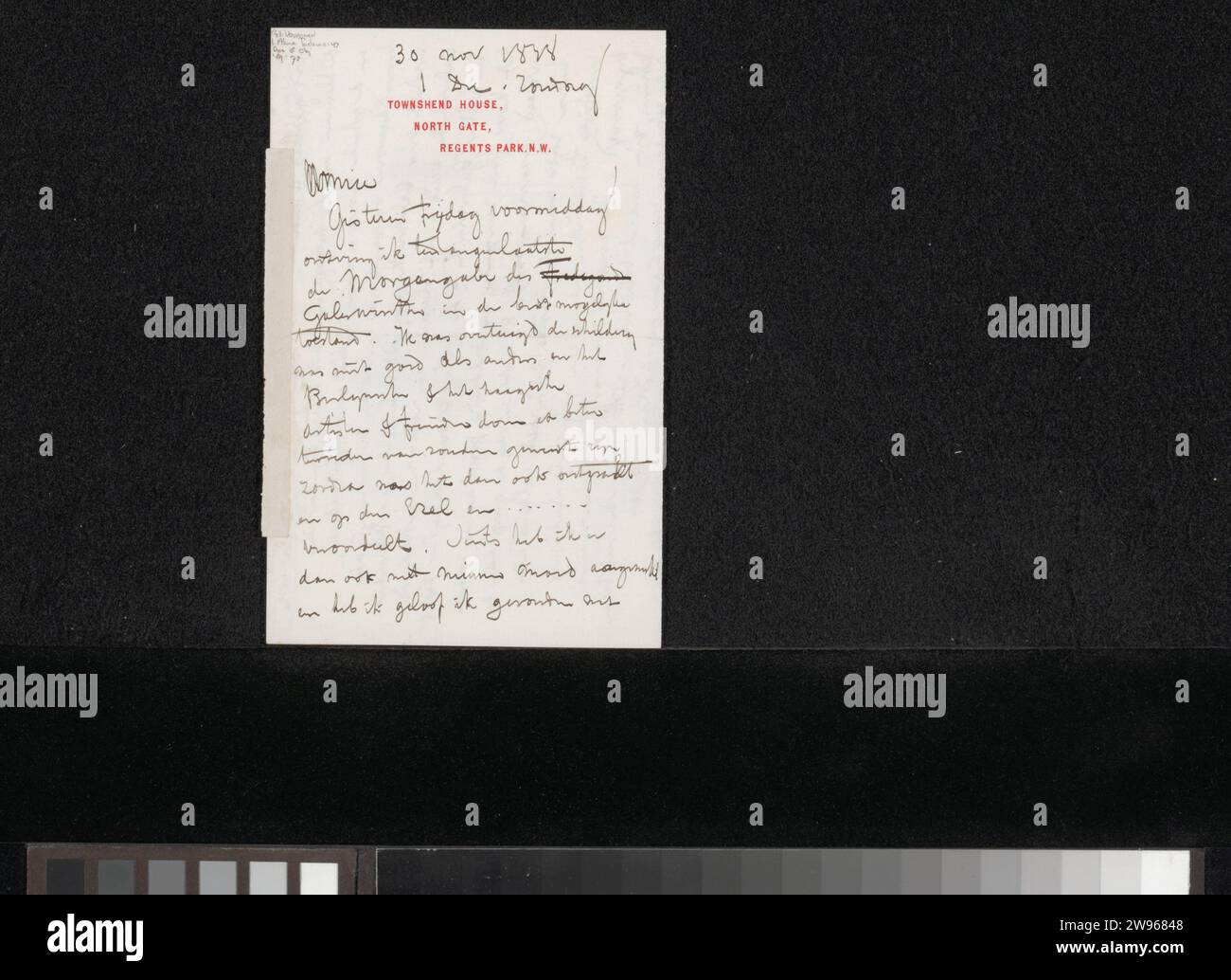 Letter to Carel Vosmaer, Lourens Alma Tadema, 1888 letter London paper ...