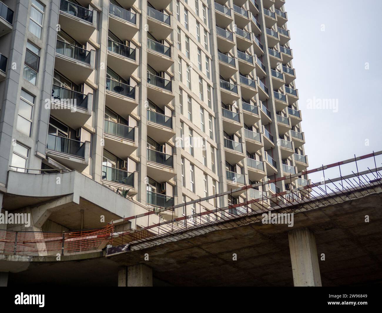 Modern urban infrastructure. Houses in Batumi. Tall buildings for ...