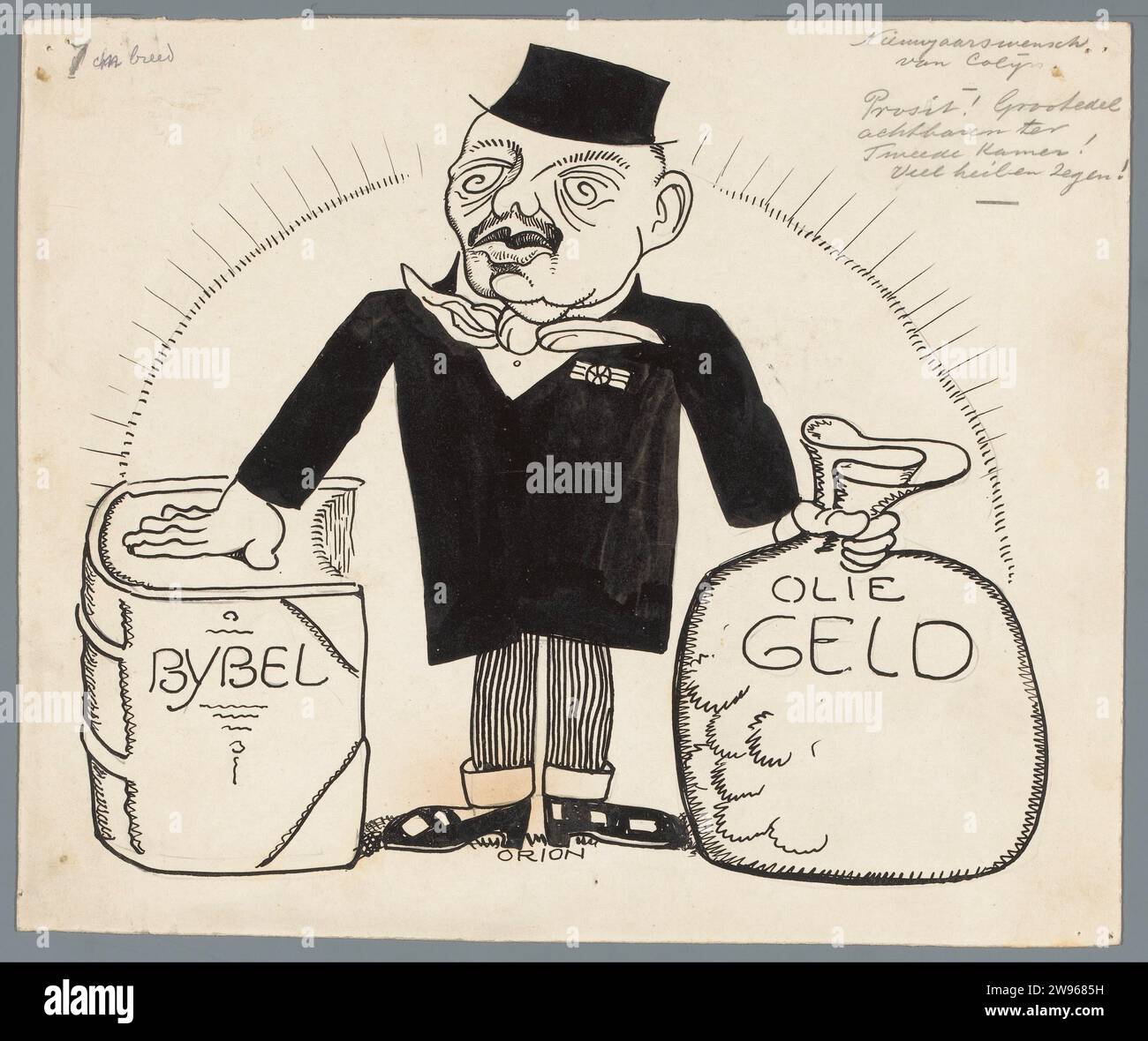 New Year's wish from Colijn, Patricq Kroon, 1900 - 1935 drawing H ...