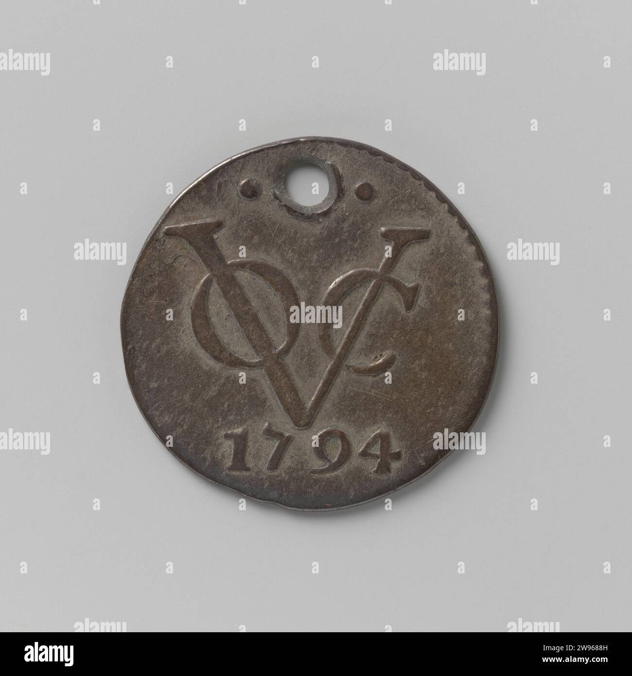 Silver exit of a ½ penny from the VOC from the city of Utrecht, 1794 ...