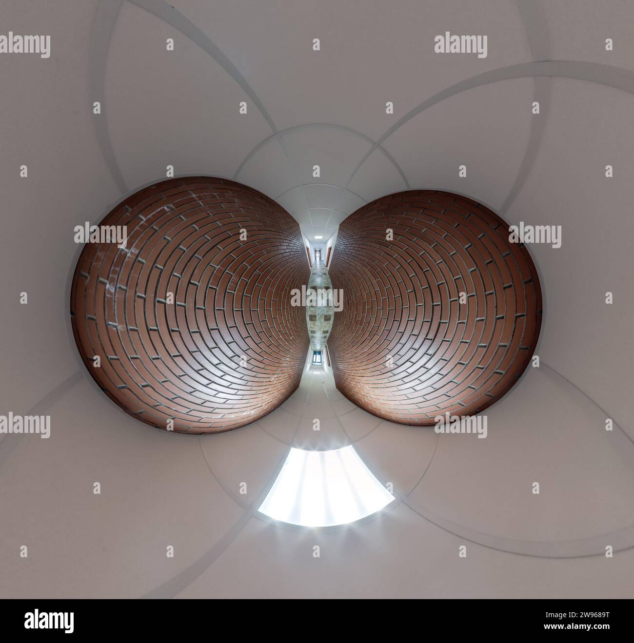 abstractly twisted into a spherical 360 panorama interior of a modern ...