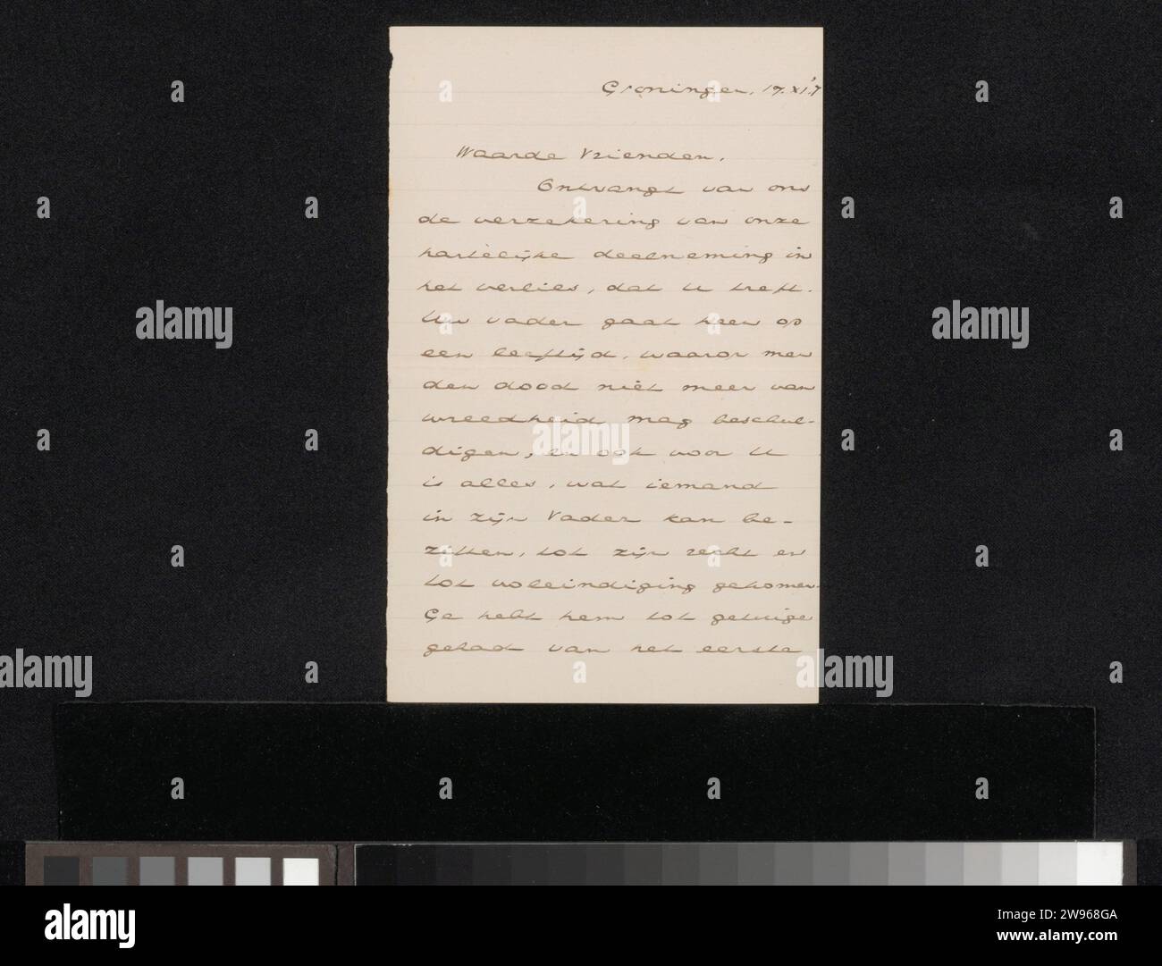 Letter to Anna Dorothea Dirks and Jan Veth, Johan Huizinga, 1907 letter ...