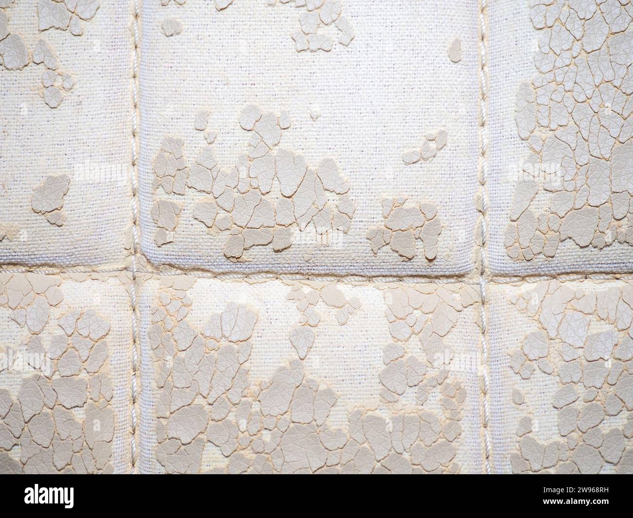 Background made of peeled faux leather. Seams on the material. Old ...