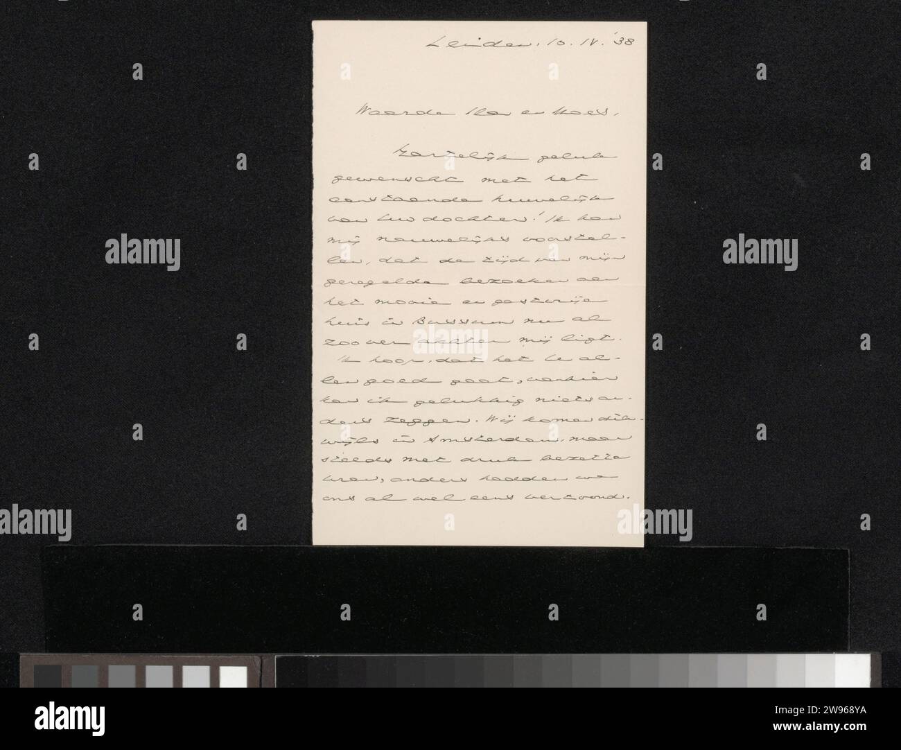 Letter to Alida Johanna Veth and Christiaan Moes, Johan Huizinga, 1938 ...