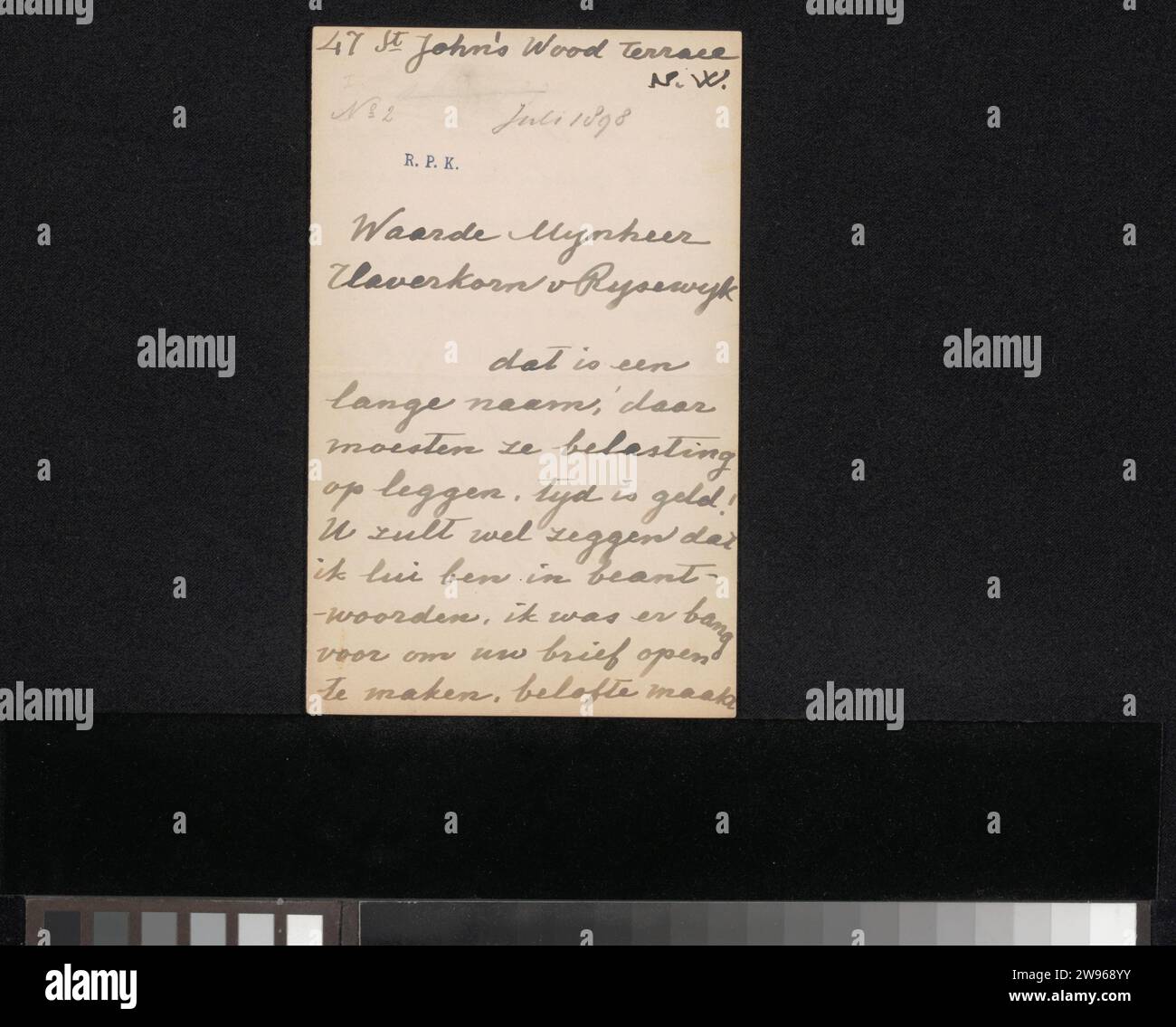 Letter to Pieter Haverkorn van Rijsewijk, Matthijs Maris, 1849 - 1915 ...