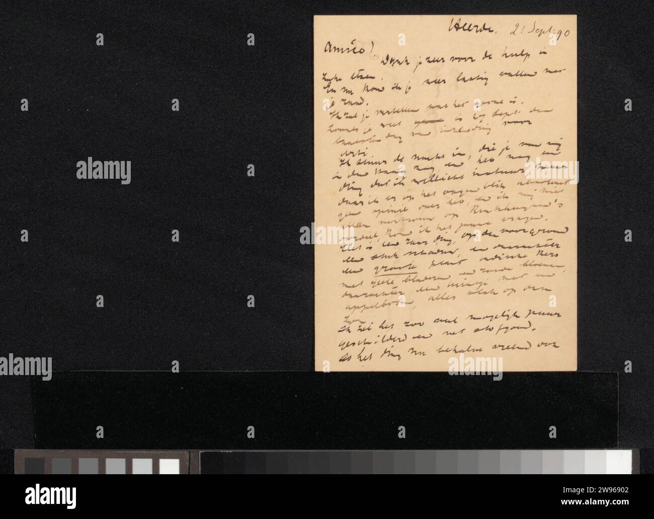 Letter to Jan Veth, Richard Nicolaüs Roland Holst, 1890 letter Heerde ...