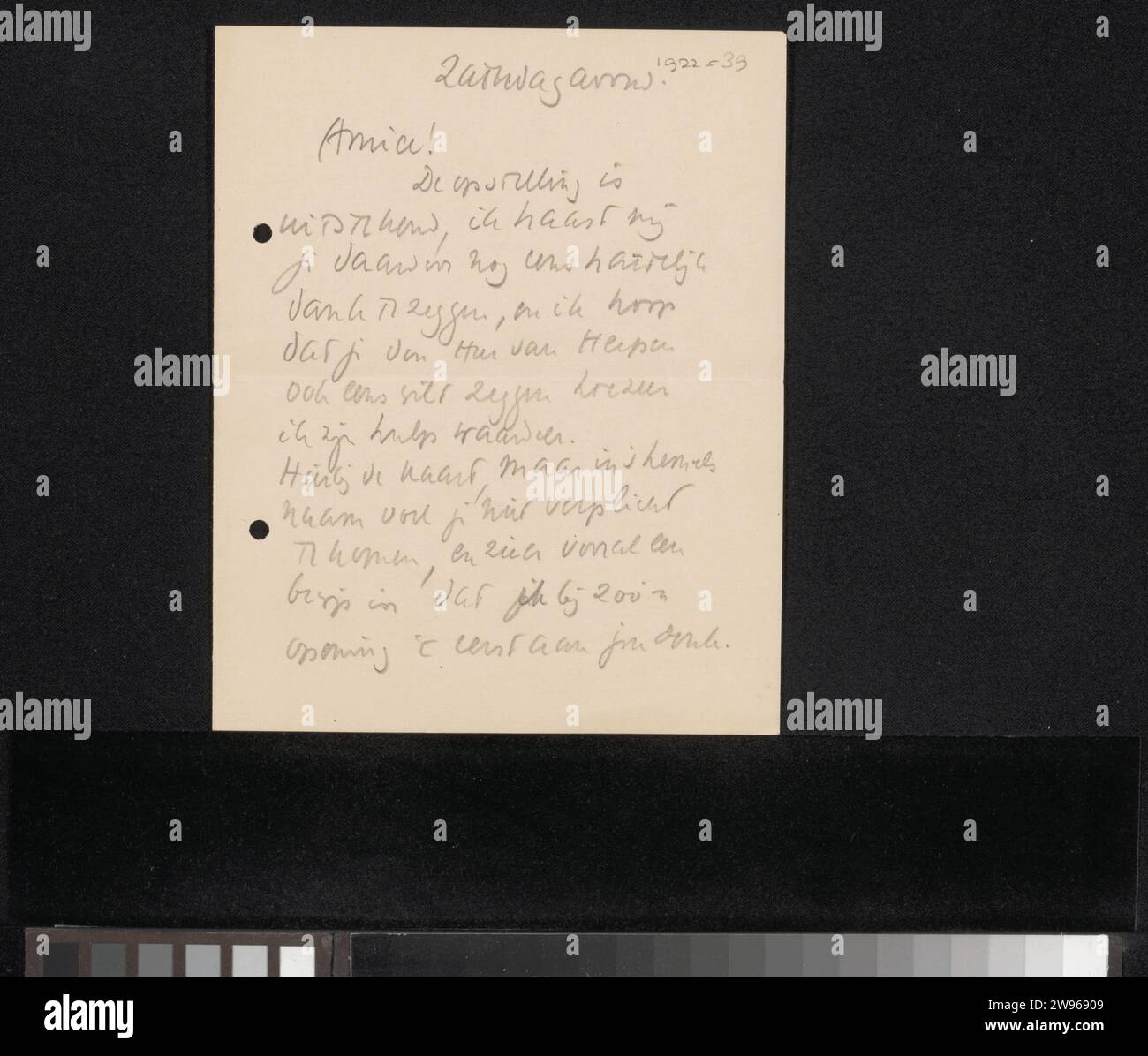 Letter to Willem Bogtman, Richard Nicolaüs Roland Holst, 1922 letter ...