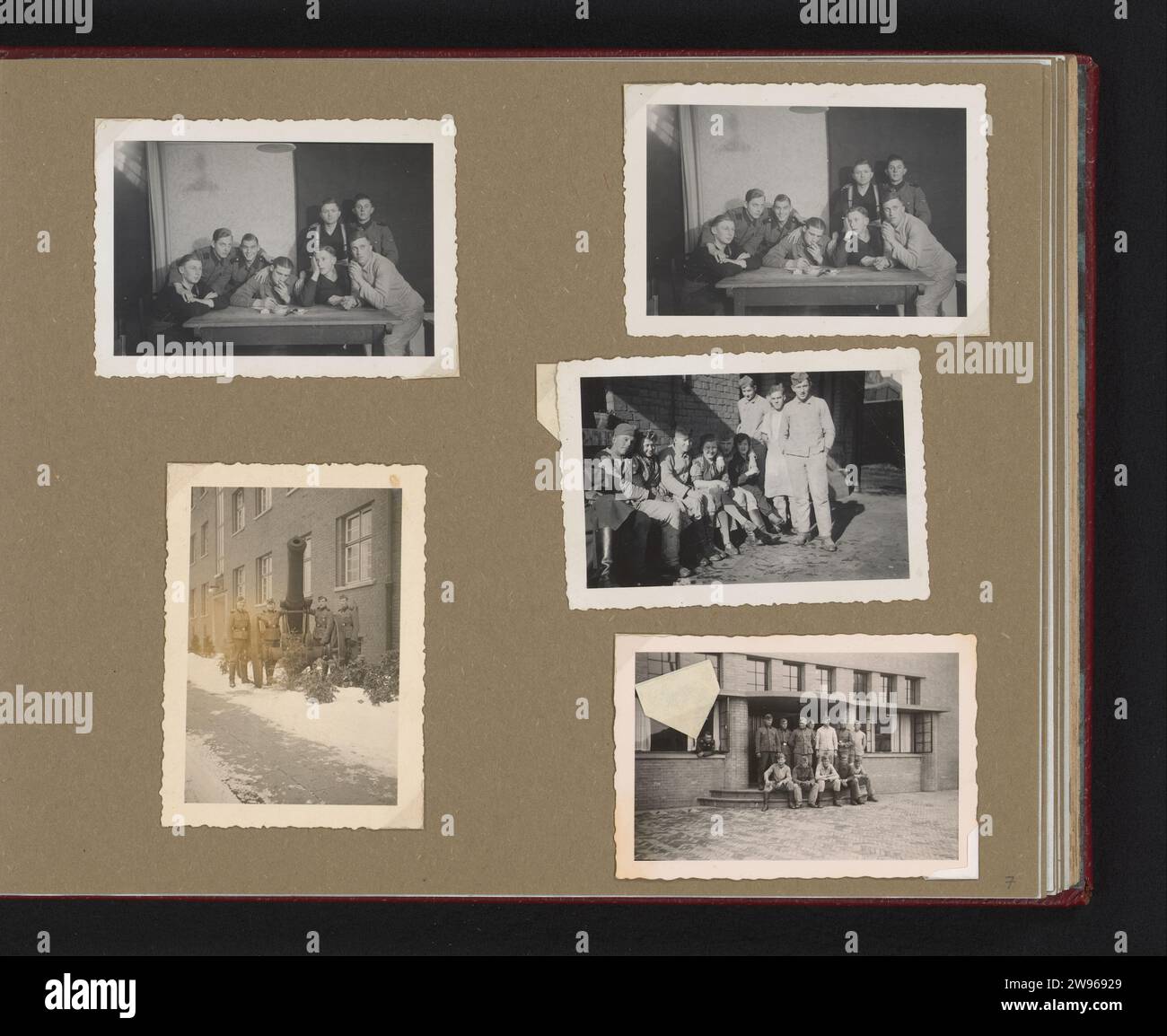 Group photos, Anonymous, 1939 - 1943 photograph Album magazine with five photos of groups of ...