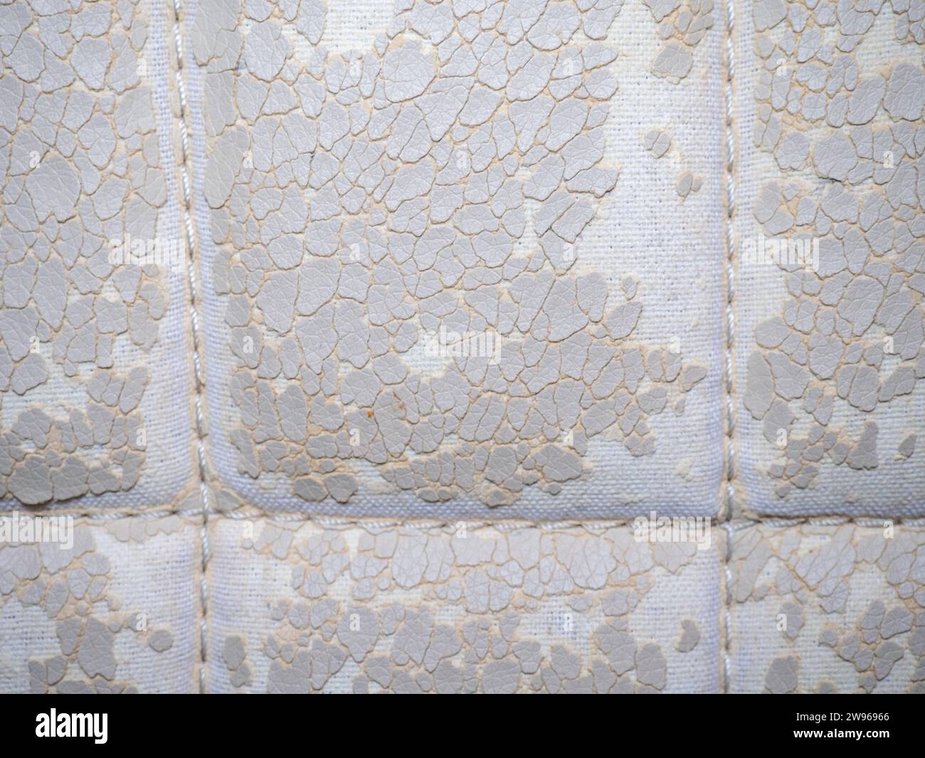 Background made of peeled faux leather. Seams on the material. Old ...