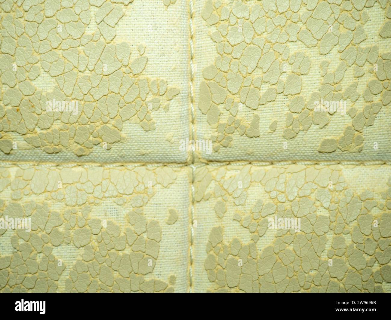 Background made of peeled faux leather. Seams on the material. Old ...