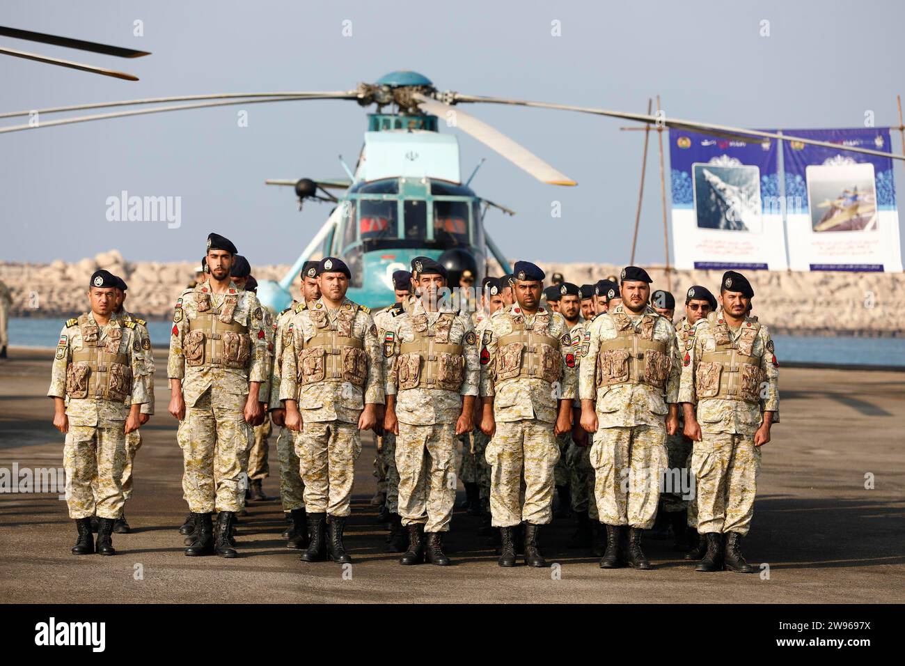 December 24, 2023, Konarak port, Sistan and Baluchestan, Iran: Airmen ...