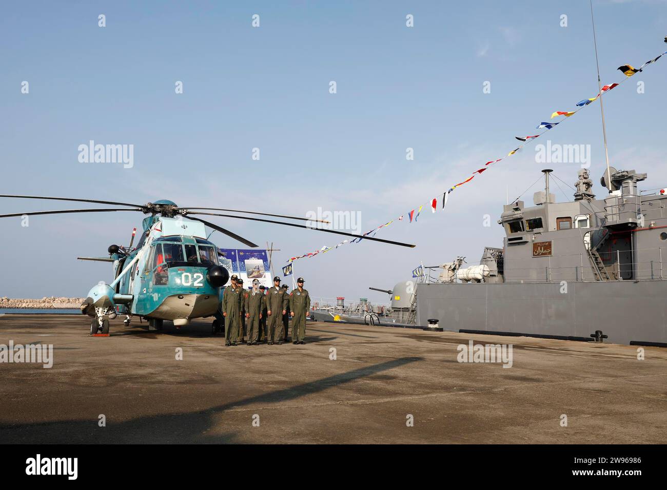 December 24, 2023, Konarak port, Sistan and Baluchestan, Iran: Airmen ...