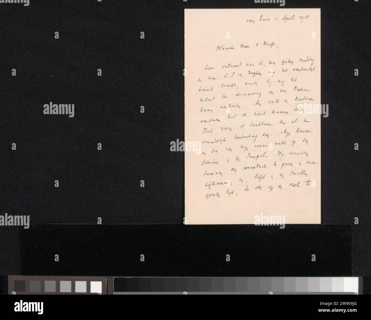 Letter to Cornelis Gerardus' t Hooft, Hendrick Peter Godfried Quack ...