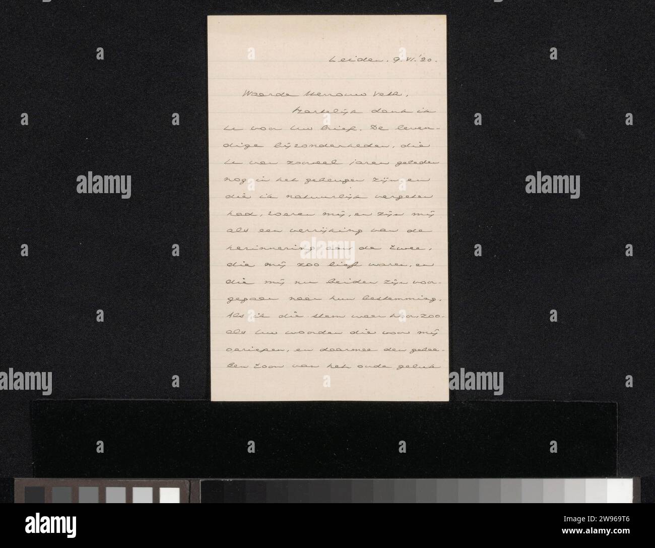 Letter to Anna Dorothea Dirks, Johan Huizinga, 1920 letter Leiden ink ...