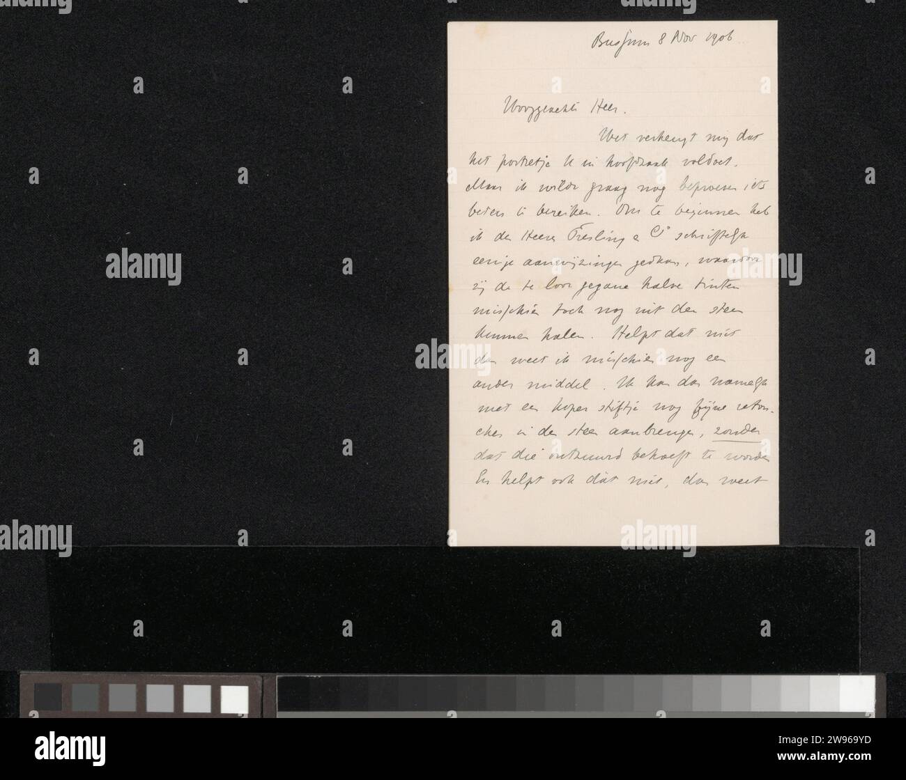 Letter to Diederik Johannes Korteweg, Jan Veth, 1906 letter Bussum ...