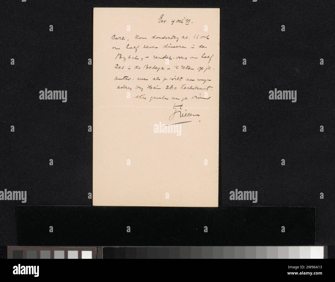 Letter to Jan Veth, Willem Witsen, 1888 letter Ewijkshoeve paper. ink ...