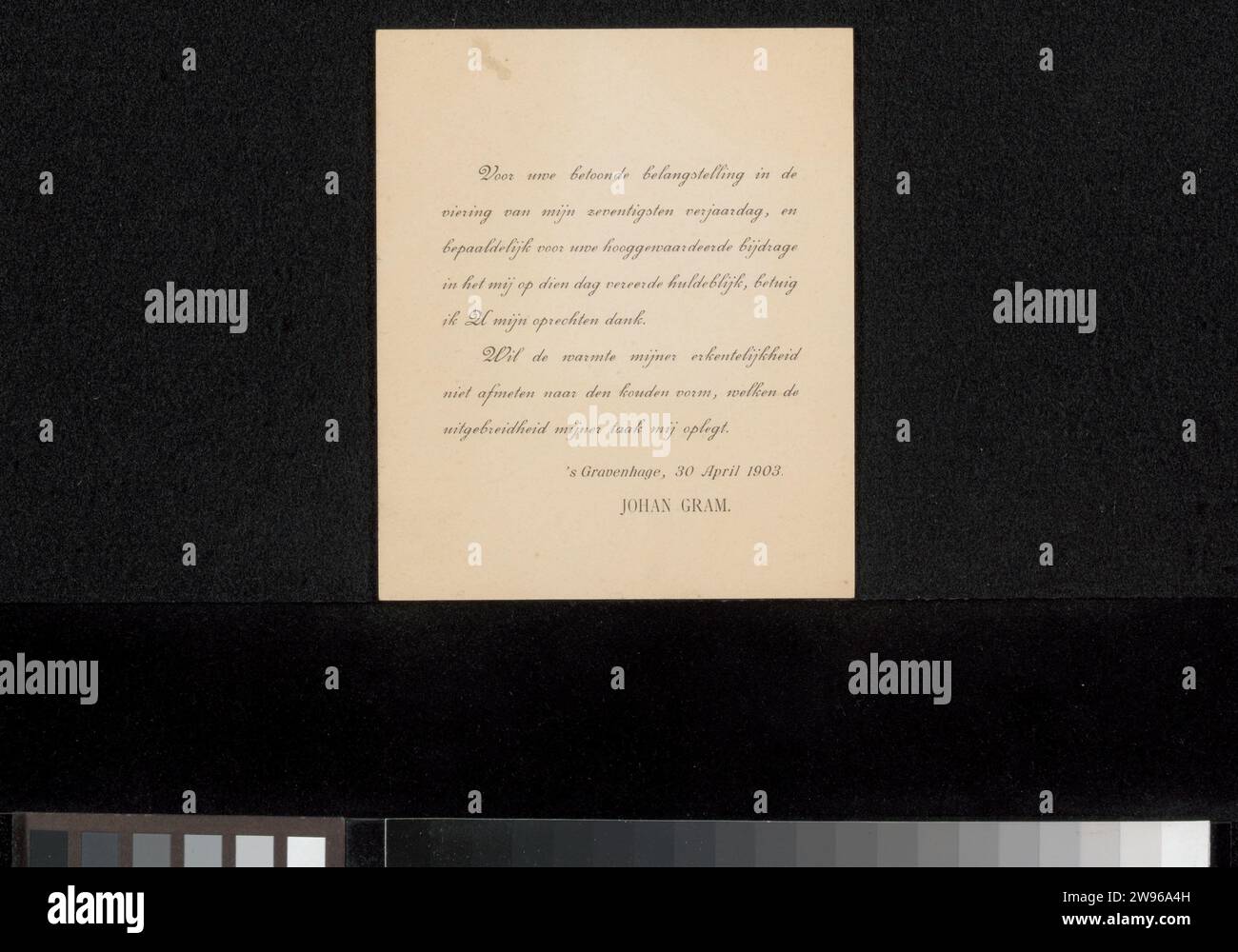 Letter to Philip Zilcken, 1903 letter The Hague cardboard printing ...