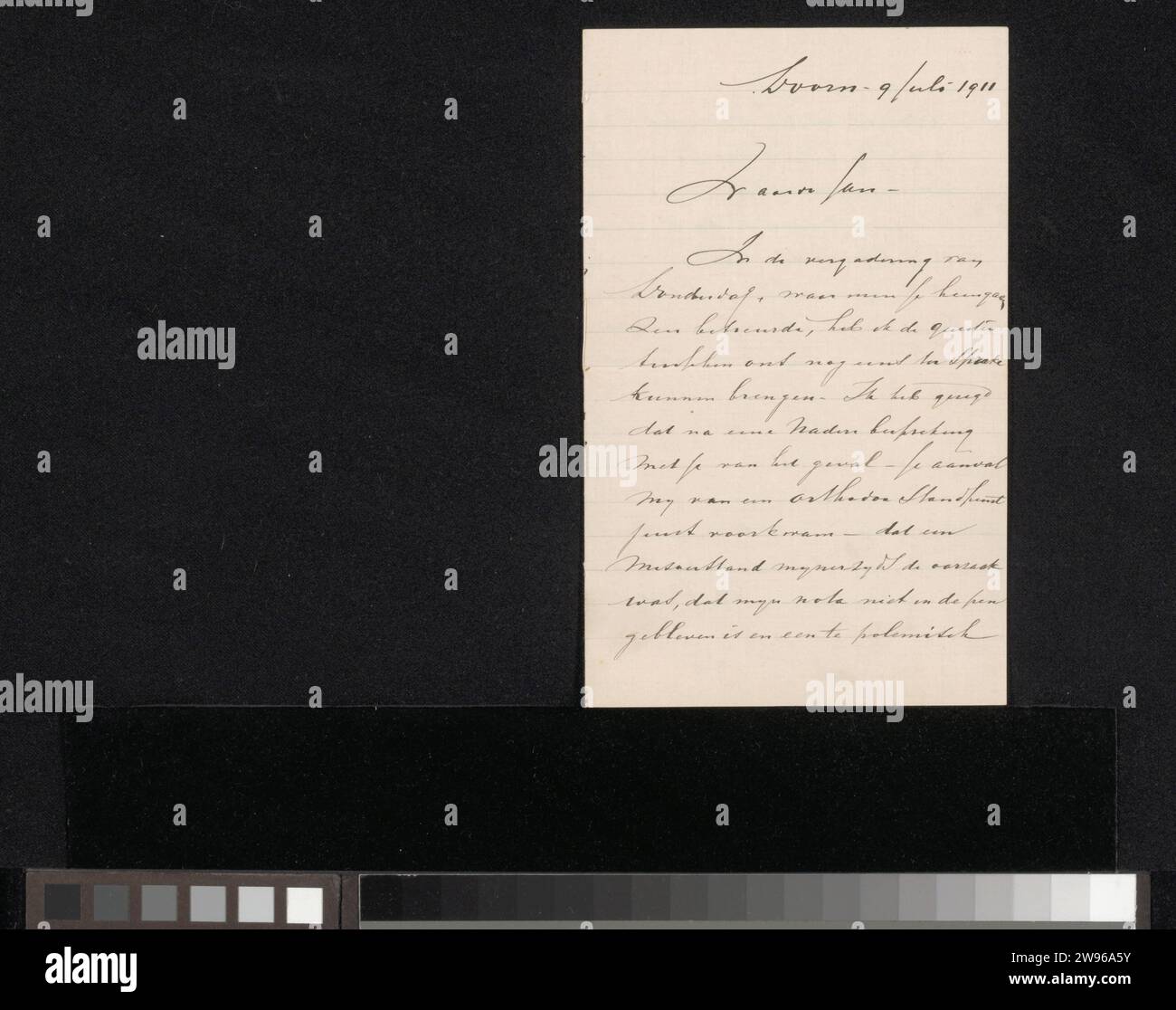 Letter to Jan Veth, Cornelis Gerardus' t Hooft, 1911 letter Thorn ink ...